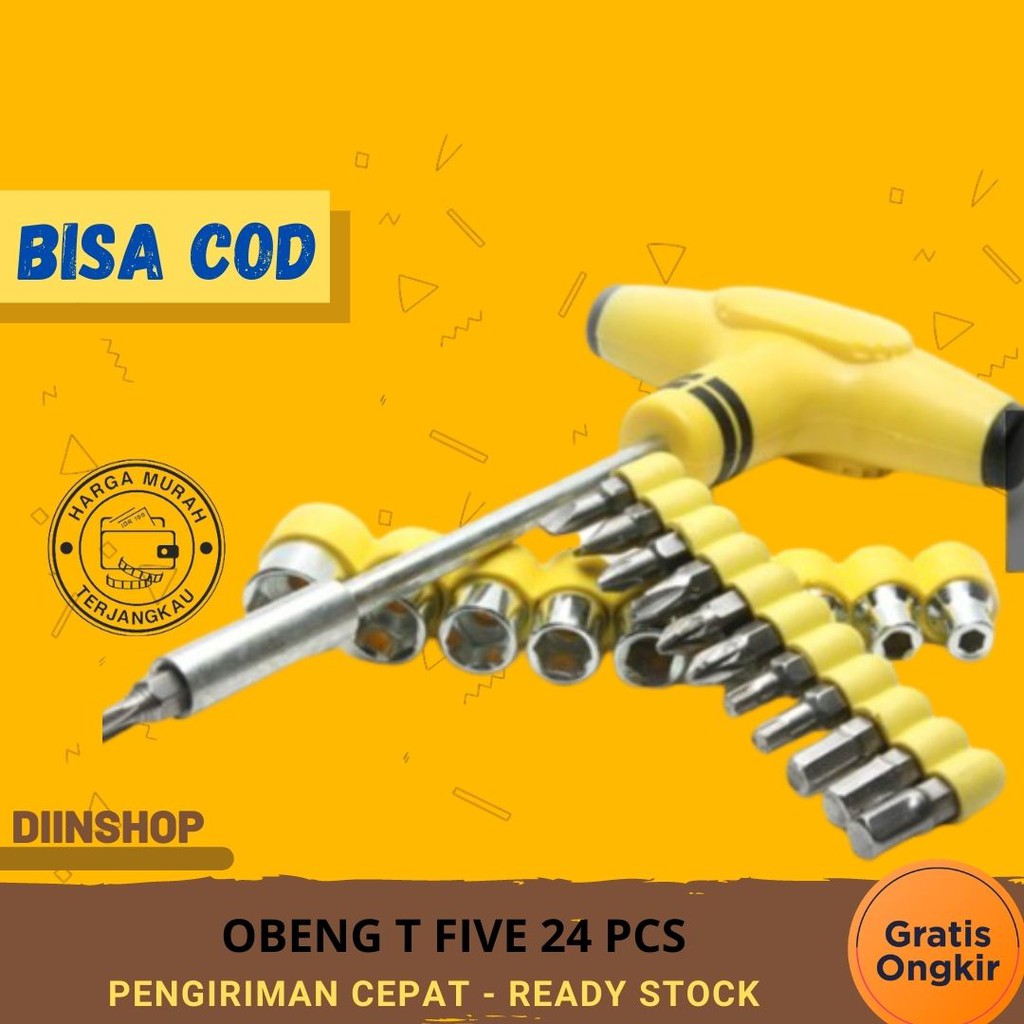 Jual OBENG T FIVE STAR 24 PCS SOCKET & BIT SET KUNCI SOK OBENG SET ...