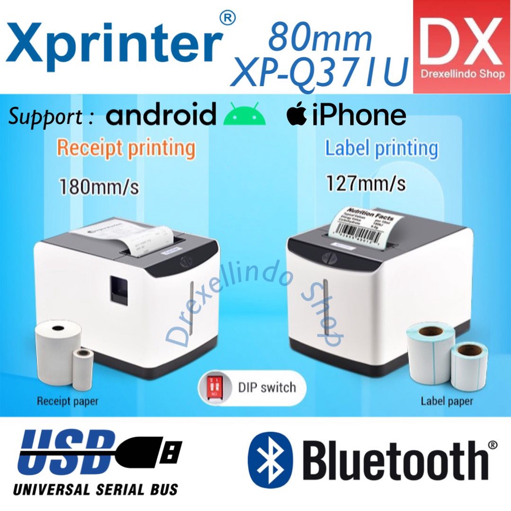 Jual Printer Thermal Dual Mode Struk dan Label Barcode 80mm XPRINTER XP ...