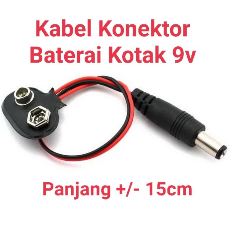 Jual Kancing Baterai 9v Baterai + Jack DC Plug Arduino Mainan Konektor ...