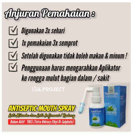Jual SANIFRESH / SANIKUL COOL MINT MOUTH FRESHENER ANTISEPTIK MULUT ...