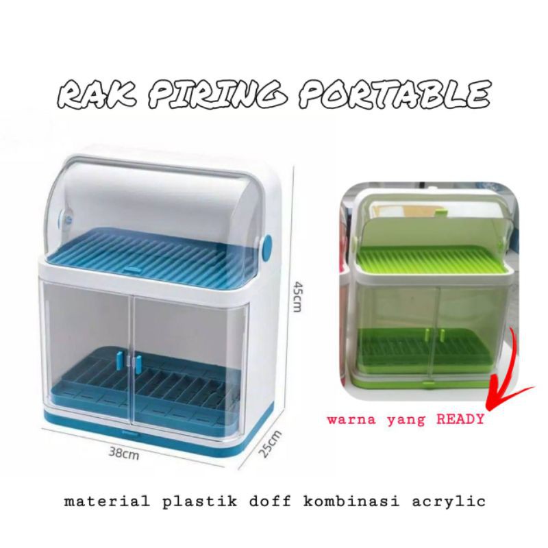 Jual Rak Piring dish dryer plastik susun 2 tertutup portable | Shopee ...
