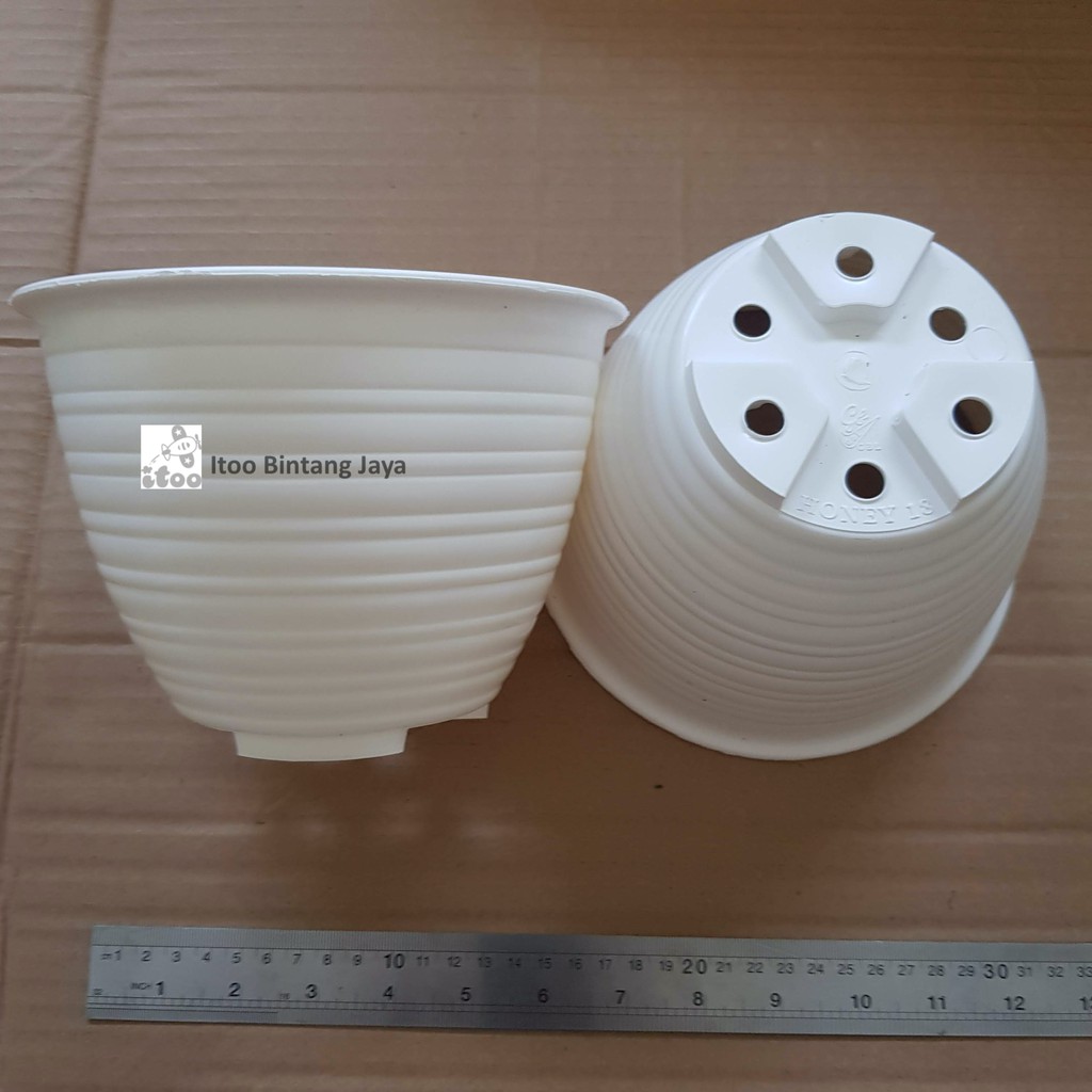 Jual Pot Plastik 18 Cm Bunga dan Tanaman Honey Putih | Shopee Indonesia