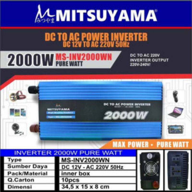 Jual Mitsuyama Pure Shine Wave Inverter 2000 Watt - PSW Inverter 2000W ...