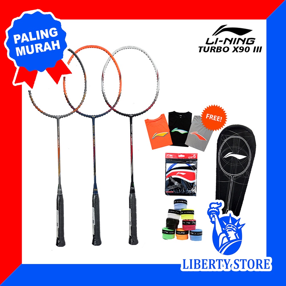 Jual Raket Badminton ORIGINAL LINING TURBO X 90 iii + TAS + BAJU ...