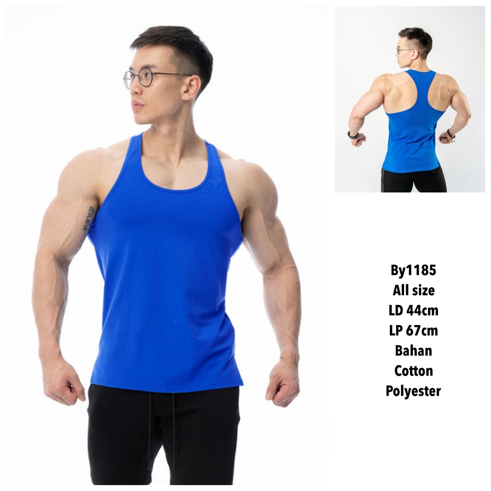 Jual TANK MENS TOP SINGLET PRIA GYM OLAHRAGA FITNESS SPORT RUNNING ...