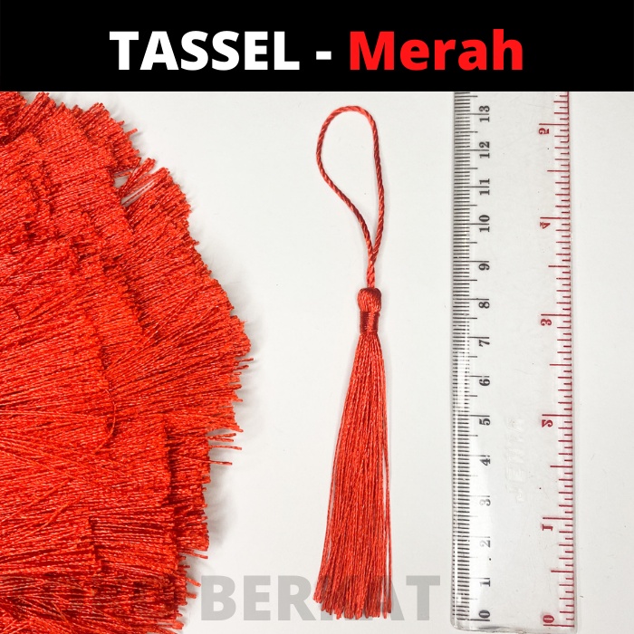 Jual (10 PCS) Tasel / Tassel / Tessel Rumbai Merah | Shopee Indonesia