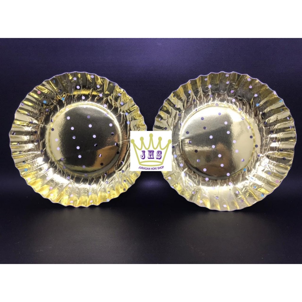 Jual PIRING KERTAS KUE TART ULANG TAHUN PAPER PLATE EMAS Isi 10pcs | Shopee Indonesia