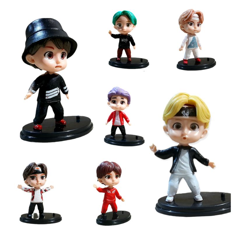 Jual Action mini figure BTS idola bisa untuk display kue ulang tahun ...
