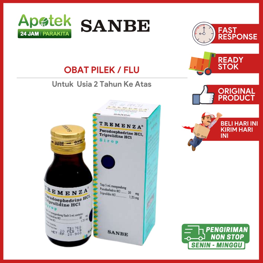 Jual Tremenza Syrup Obat Untuk Flu / Pilek / Influenza / Alergi ...