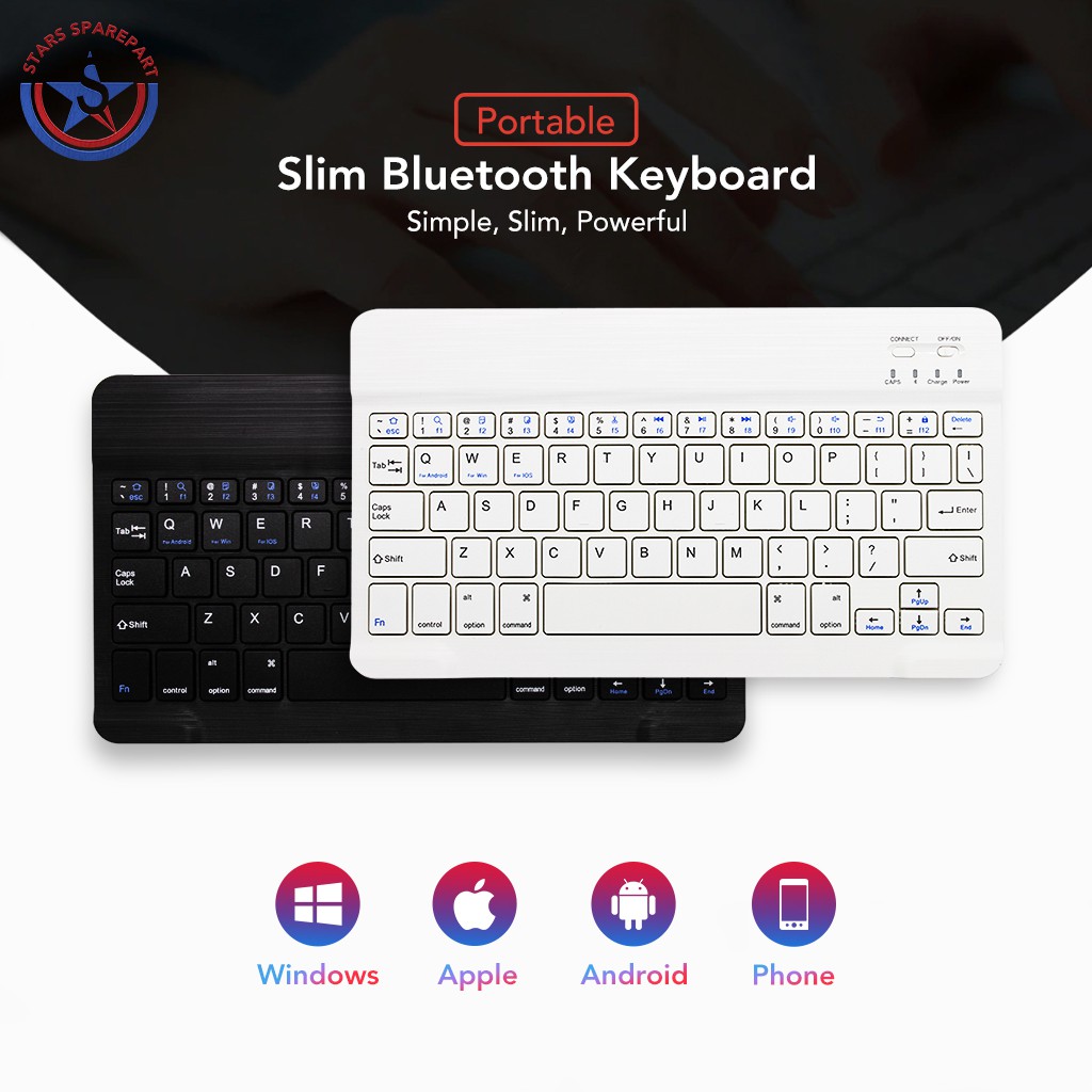 Jual Keyboard Mini Bluetooth Wireless Slim Thin Design for Windows ...