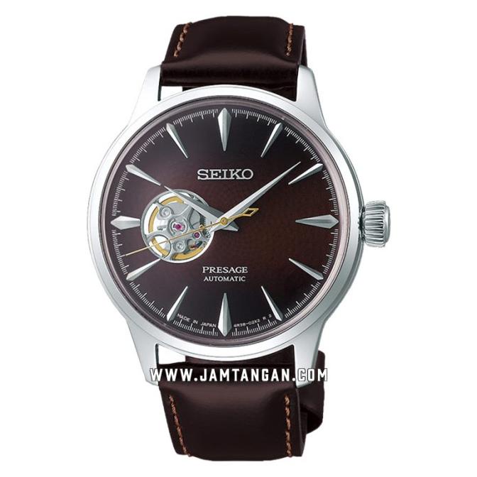 Jual Seiko Presage SSA407J1 Cocktail Time Stinger Open Heart Dial Brown ...