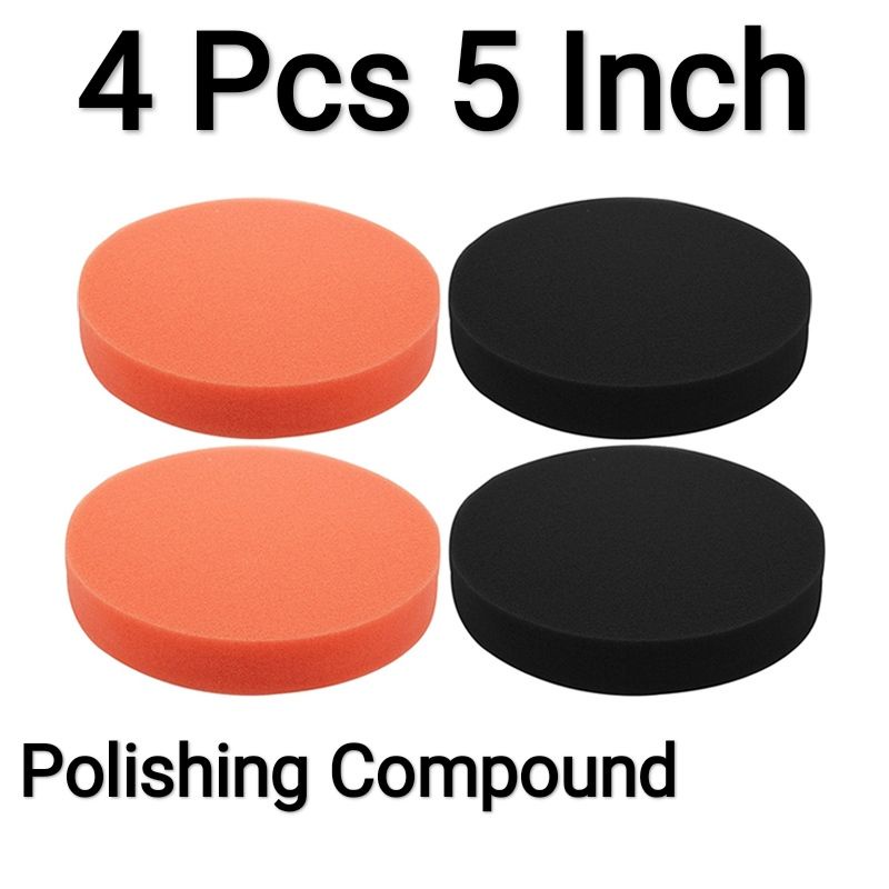 Jual Busa Poles 5 Inch 125 mm Datar Orange Hitam Polishing Kumpon Wax ...