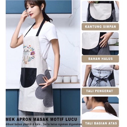Jual PEACH - Celemek Apron Masak Karakter Waterproof Anti Minyak ...