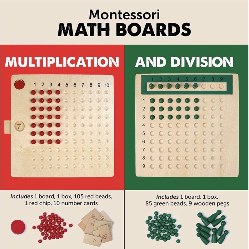 Jual Montessori Multiplication and Division Board | Shopee Indonesia