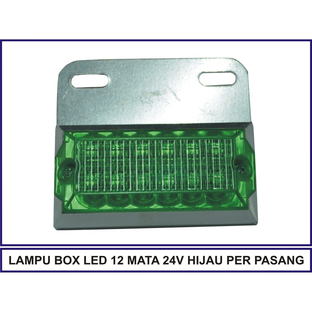 Jual LAMPU BOX LED 12 MATA (24 V) HIJAU (PER PASANG) | Shopee Indonesia