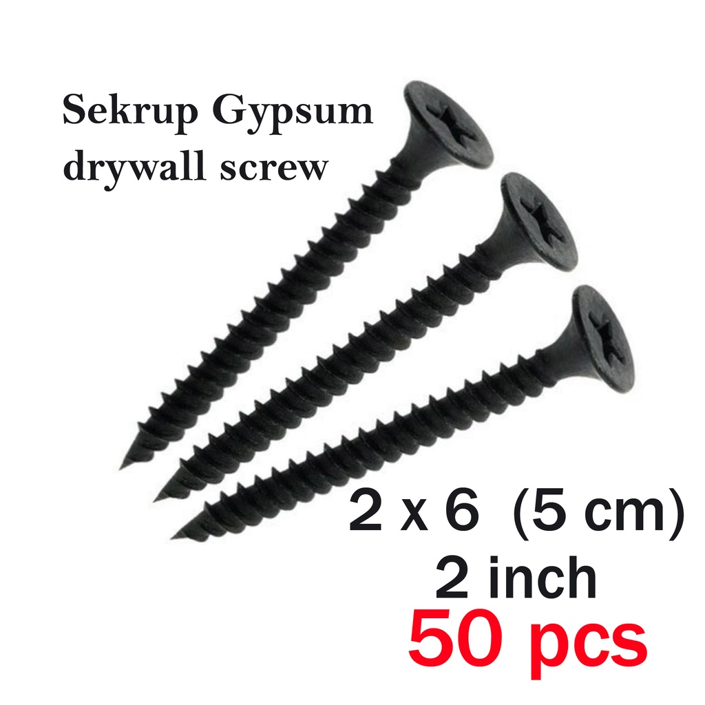 Jual 50 Pcs Sekrup GYPSUM Panjang 2 inch GIPSUM DRlus Pertukangan woodwoking kayu plafon ...