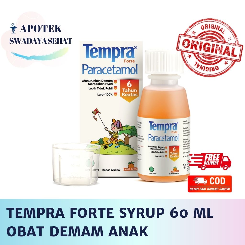 Jual TEMPRA FORTE Syrup 60 ML - Obat Demam Anak Parasetamol 250 MG ...