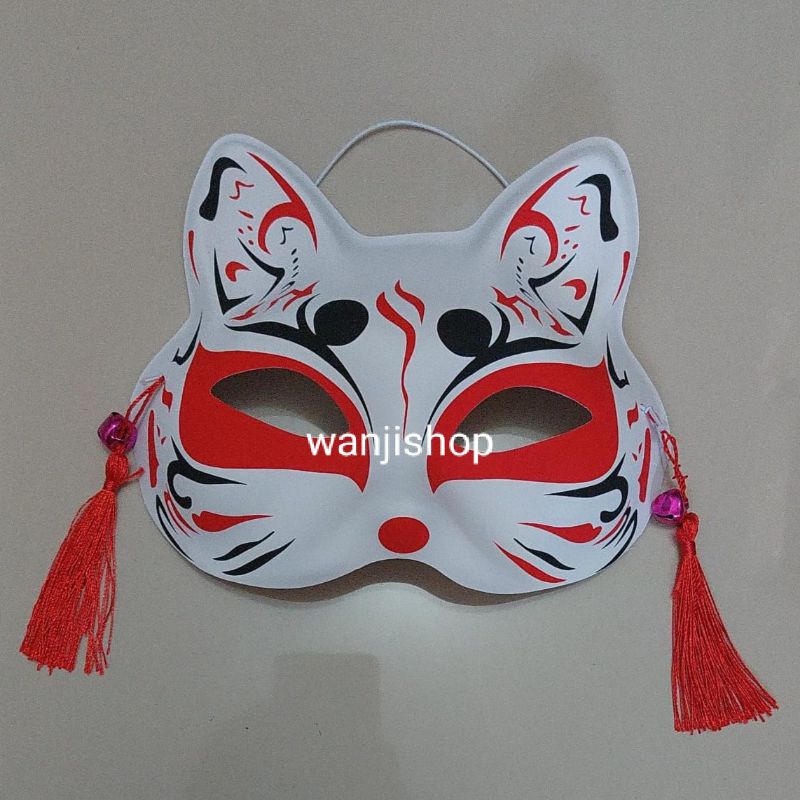 Jual TOPENG KUCING kitsune fox bunkasai japanese festival mask rubah ...