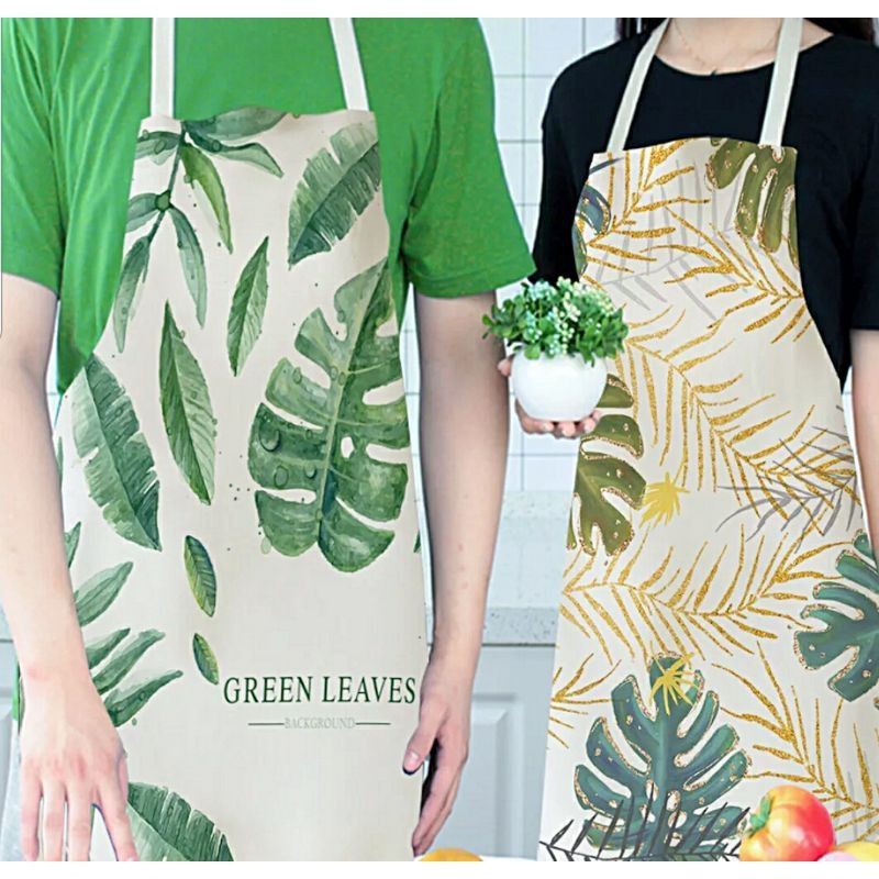 Jual Apron celemek motif monstera masak seragam koki chef baju masak ...