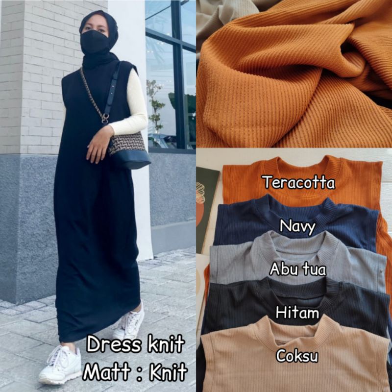 Jual INNER DRESS KNIT PANJANG WANITA/inner DRES knit tanpa lengan | Shopee Indonesia