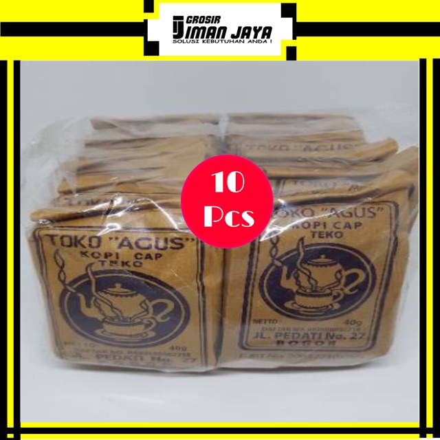 Jual Kopi Cap Teko ‘Toko Agus’ 40gr. 1 Pak (10 pcs) | Shopee Indonesia