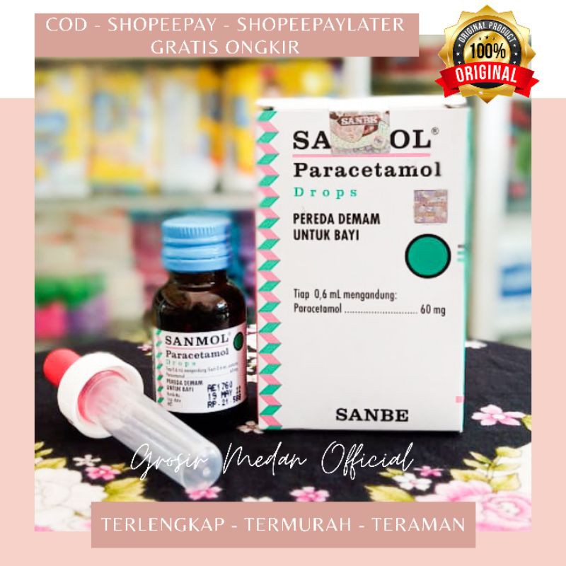 Jual SANMOL SIRUP TABLET DROP / OBAT DEMAM TUMBUH GIGI HABIS IMUNISASI ...