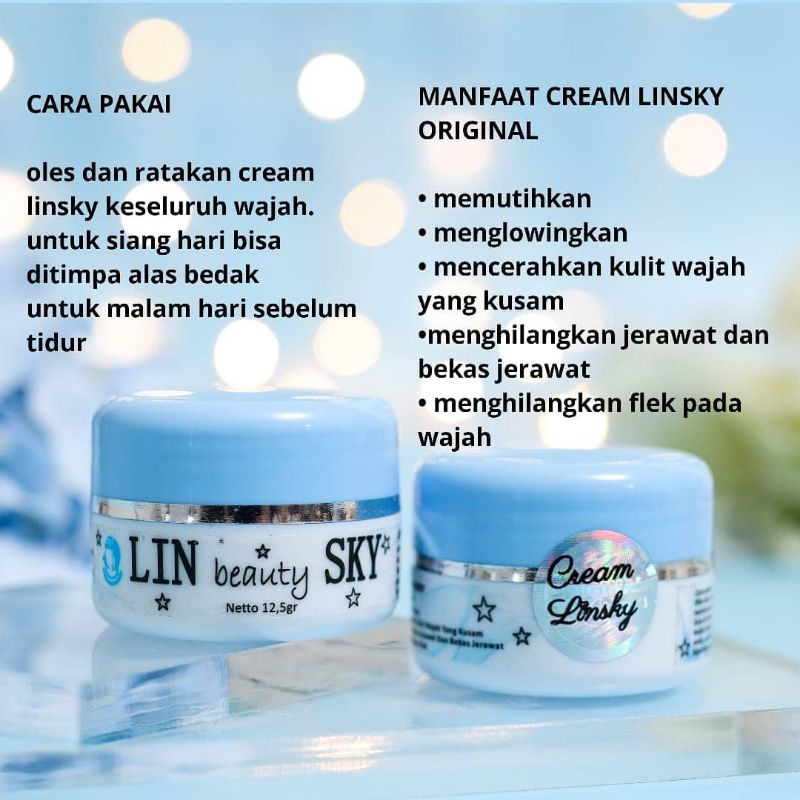 Jual ( ORI ) CREAM LIN beauty SKY | Shopee Indonesia
