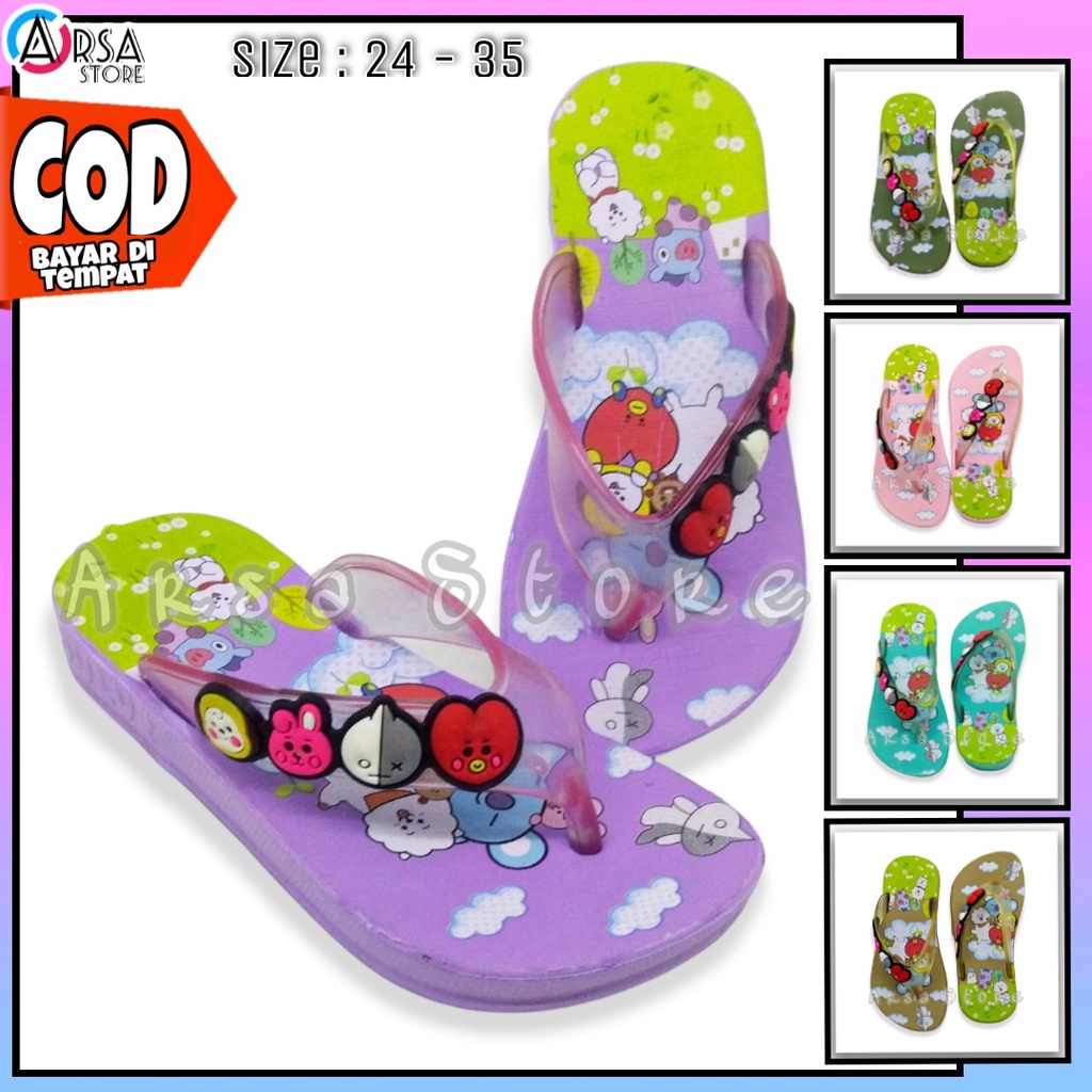 Jual Sendal Jepit BTS Anak Perempuan Terbaru / Sandal Anak Cewek Motif ...