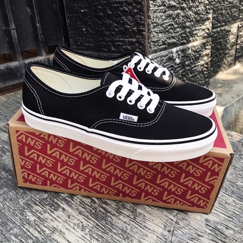 Jual VANS AUTHENTIC BLACK WHITE ORIGINAL RESMI NAVYA | Shopee Indonesia