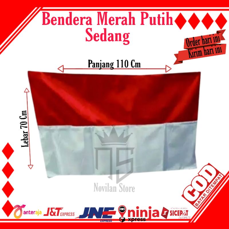 Jual Bendera Merah Putih Bendera Indonesia Satin Peles size sedang ...