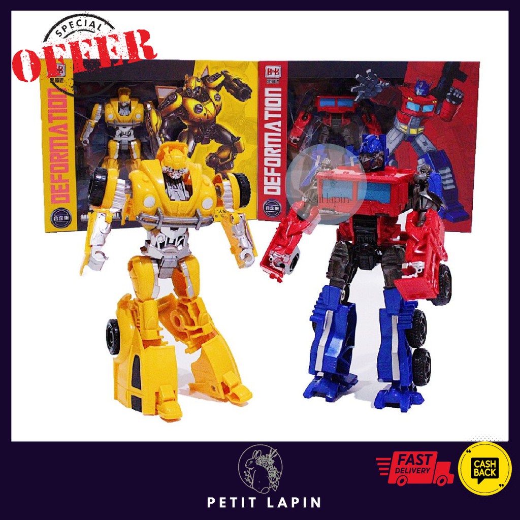 Jual Mainan Anak Action Figure Transformer Deformation Robot Bumblebee Optimus Prime Bisa ...