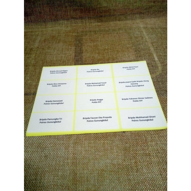 Jual Jasa Cetak Kertas Stiker Sticker Label Lebel Nama Undangan tipe ...