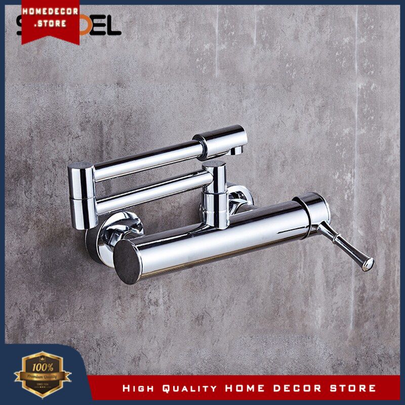 Jual Samoel Brass Black Wall Mounted Dual Hole Foldable Kitchen Sink ...