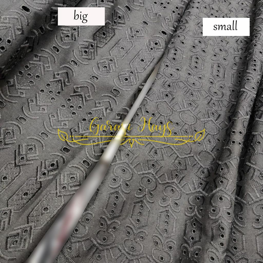 Jual Kain Cotton Embroidery Katun Bordir Pinggiran Black Hitam | Shopee ...