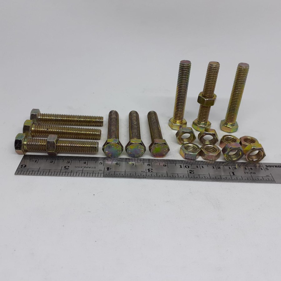 Jual BAUT MUR KUNING M8X45 / BMK M8X45 / BAUT M8X45 KUNING BMK M8 X 45 KUNCI 12 | Shopee Indonesia