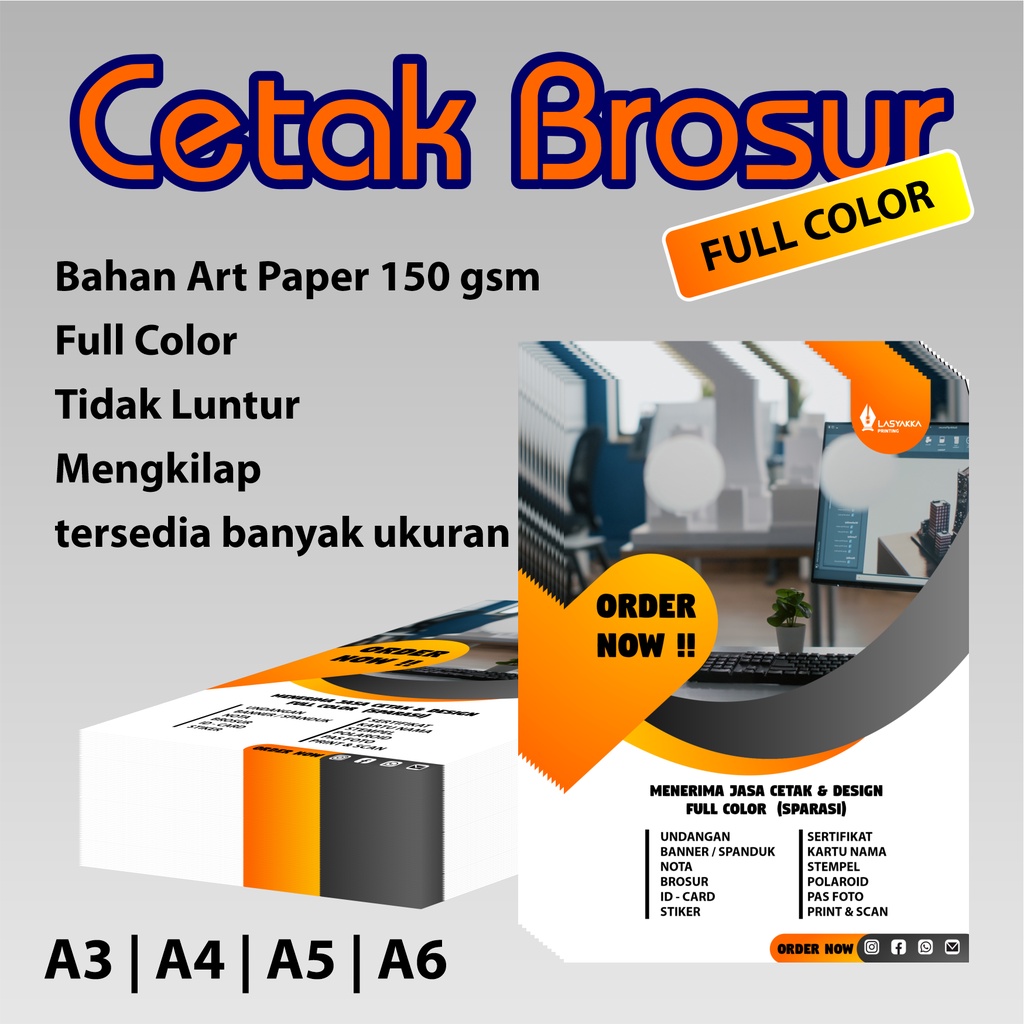 Jual Cetak Brosur A3, A4, A5, A6 / Cetak Flyer / Leaflet Art Paper 150 ...
