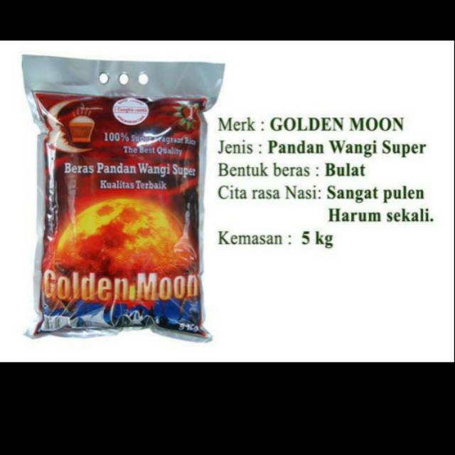 Jual Beras Golden Moon 5kg | Shopee Indonesia