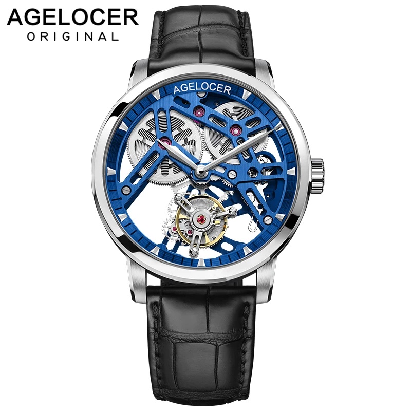 Jual Agelocer Tourbillon Double Barrel Watch untuk Pria Sapphire ...