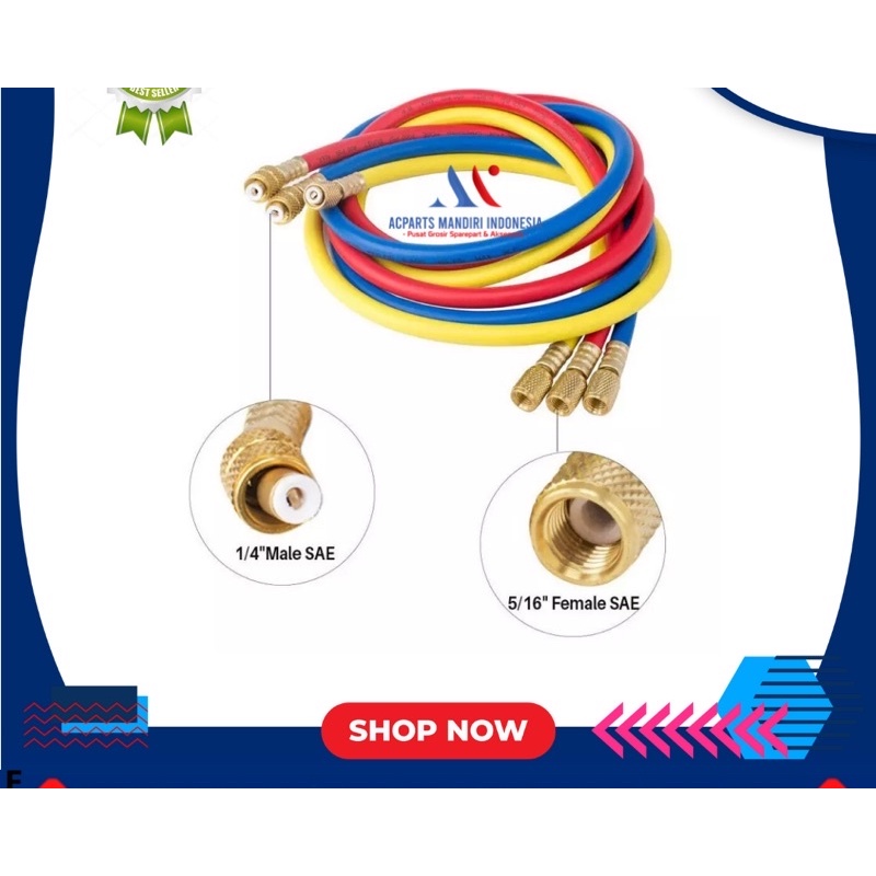 Jual selang manifold R410/R32 1 set panjang 100cm | Shopee Indonesia