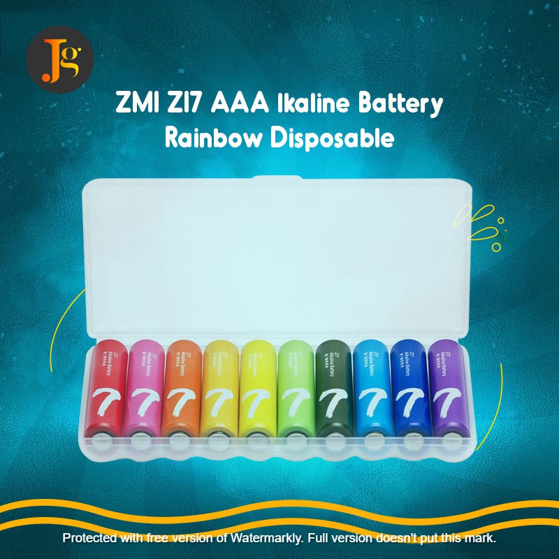 Jual ZMI Rainbow Battery AAA ZI7 1.5V Alkaline Batteries 10 Pcs ...