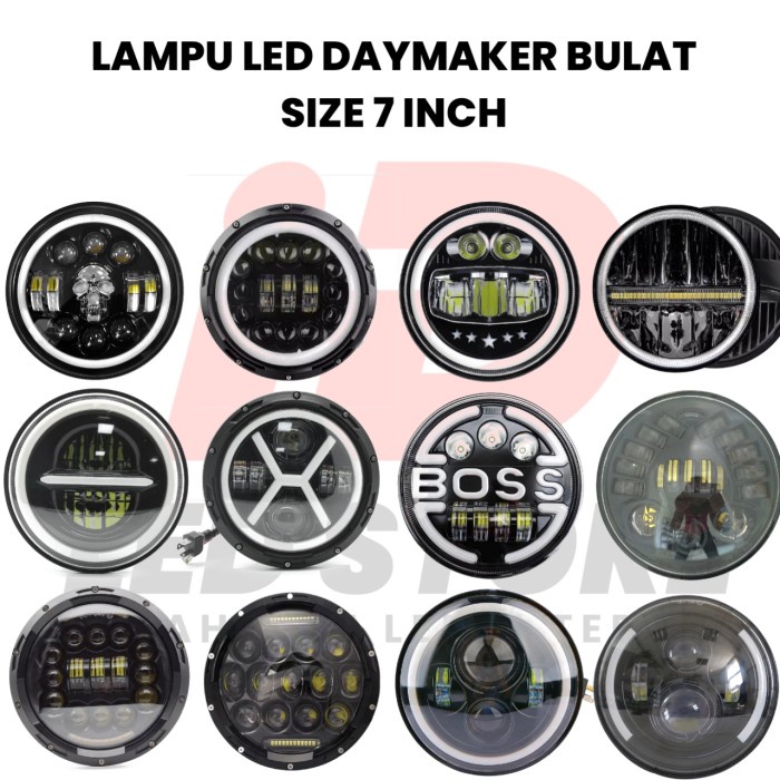 Jual Lampu LED Daymaker 7 inch Headlamp DRL kuning Pnp Jimny katana ...
