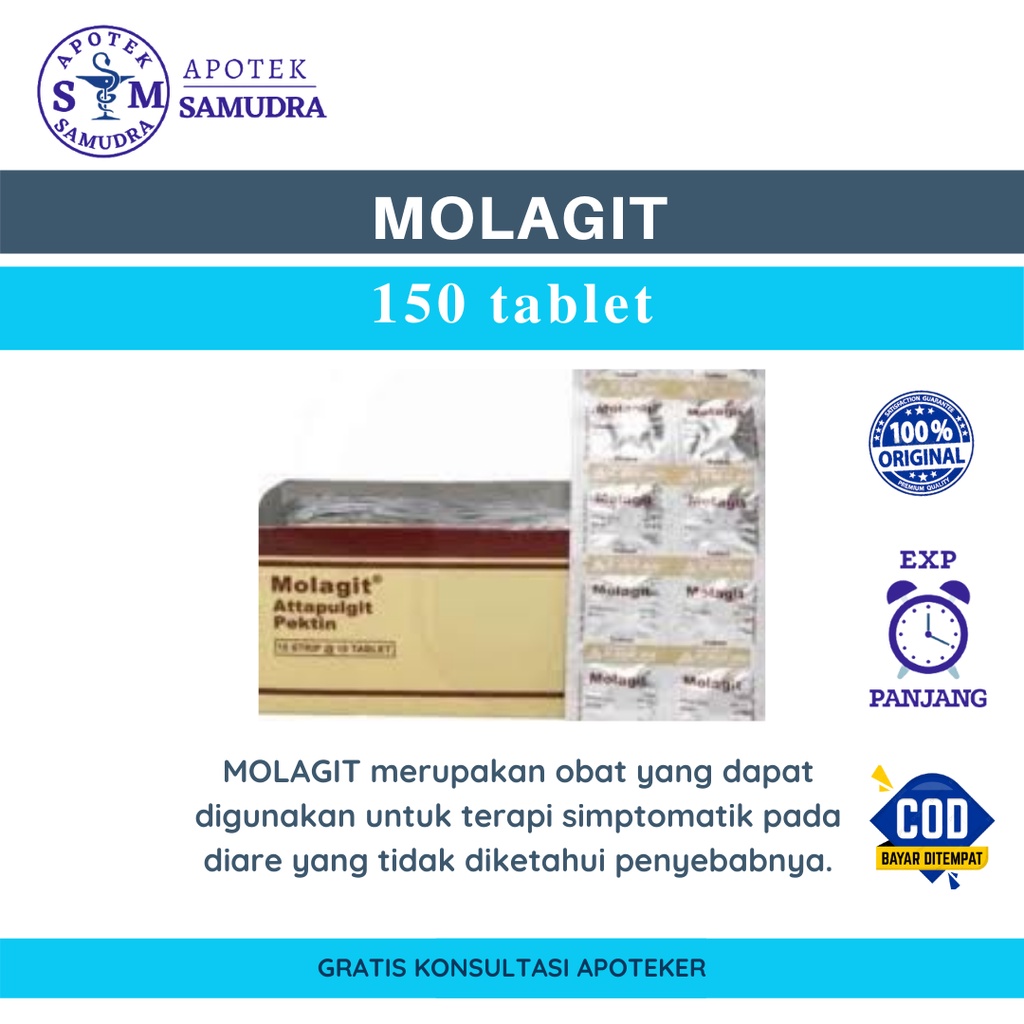 Jual MOLAGIT Tablet - Box isi 150 Tablet (untuk diare) | Shopee Indonesia