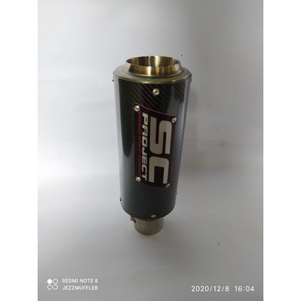 Jual knalpot racing SC project black carbon stiker slencer only inlet ...