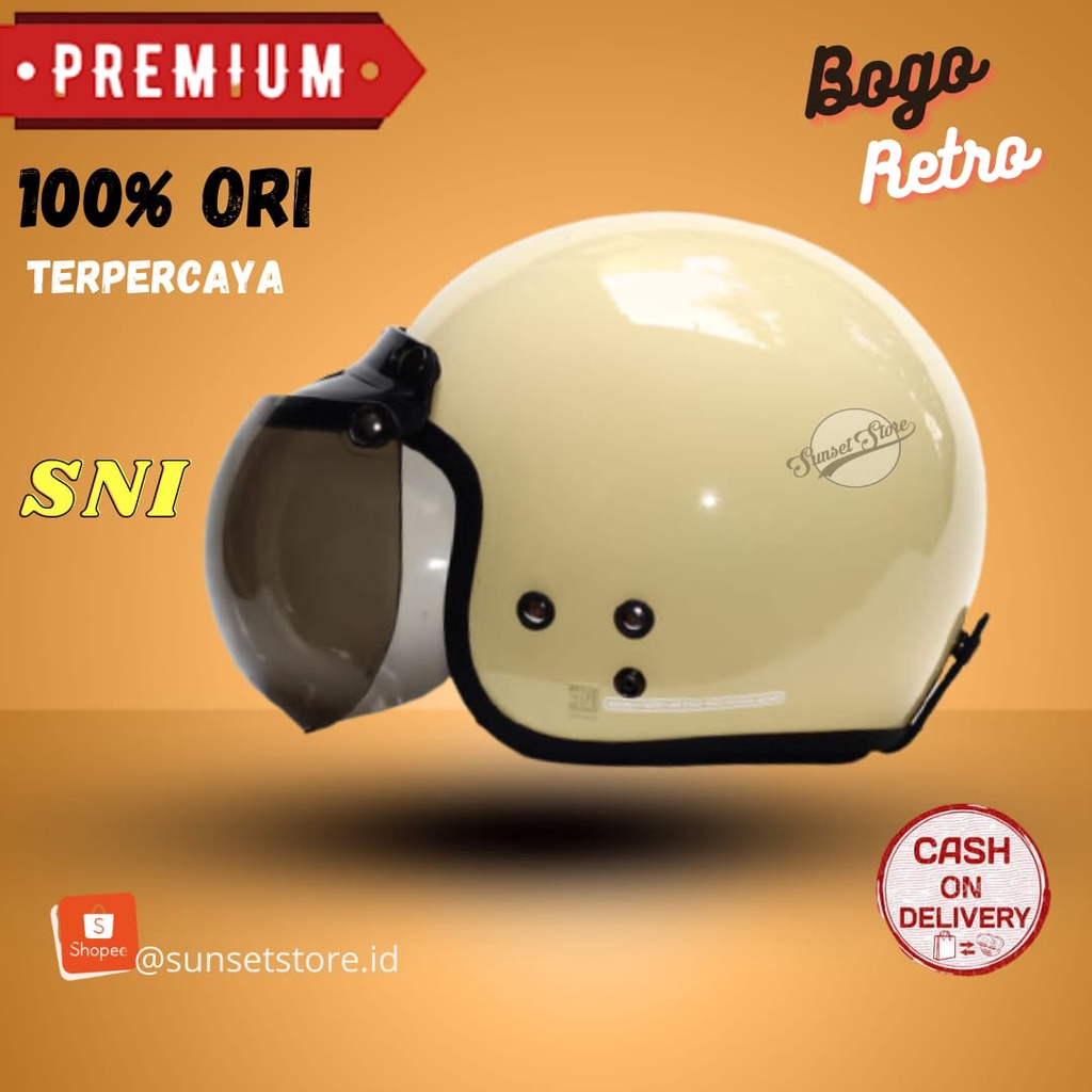 Jual Helm Helem Bogo pastel Polos Classic Cewek Cowok Wanita Pria ...