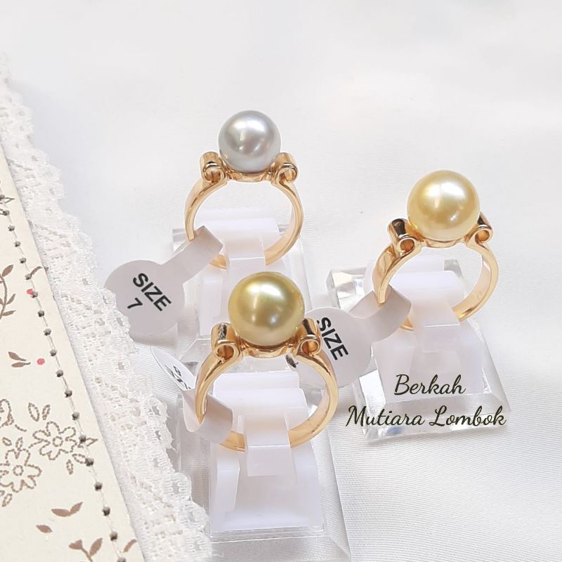 Jual Bersertifikat Mutiara Lombok Asli | Cincin Pita Simple Mutiara Lombok | Mutiara Air Laut ...