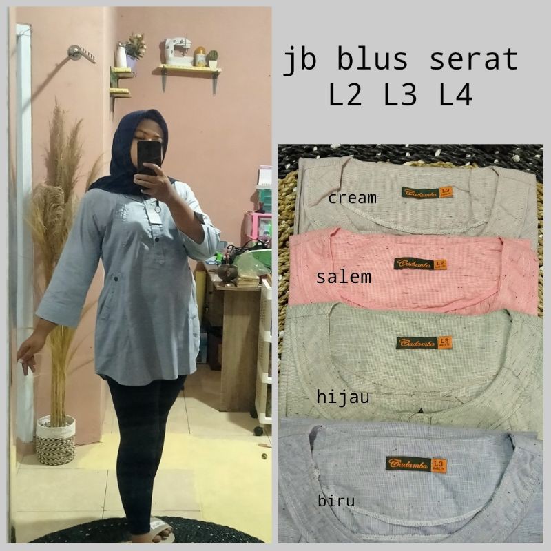 Jual Cadamba - L2 L3 L4 Atasan Blouse blus Polos Serat Jumbo | Shopee ...