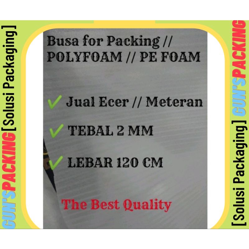 Jual Busa for Packing Tebal 2MM [ 120cm x 1 Meter ] - Ecer - Meteran ...