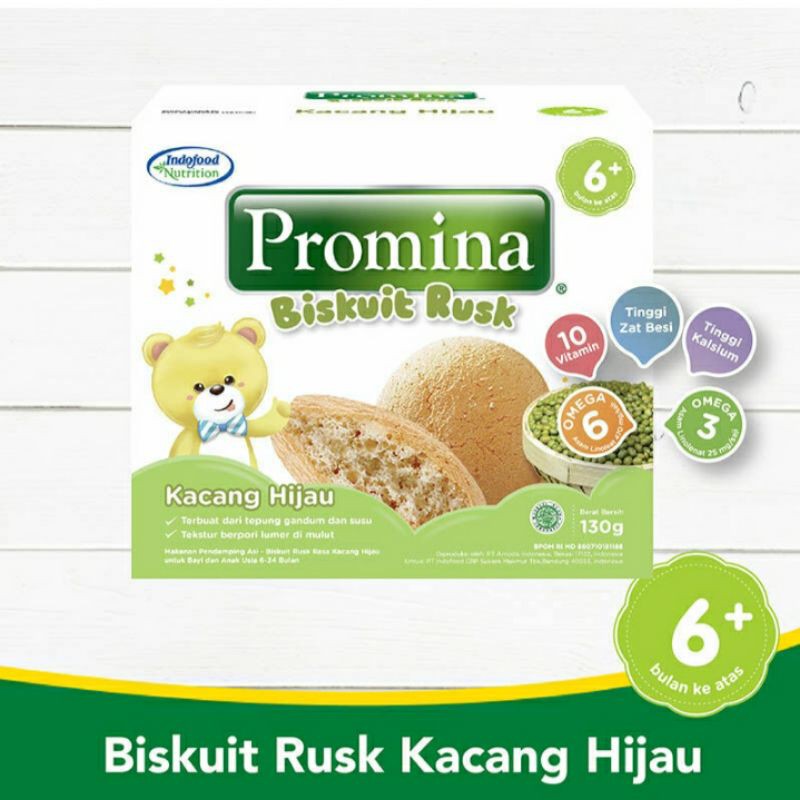 Jual Promina biskuit rusk kacang hijau 6m+ 130gr | Shopee Indonesia