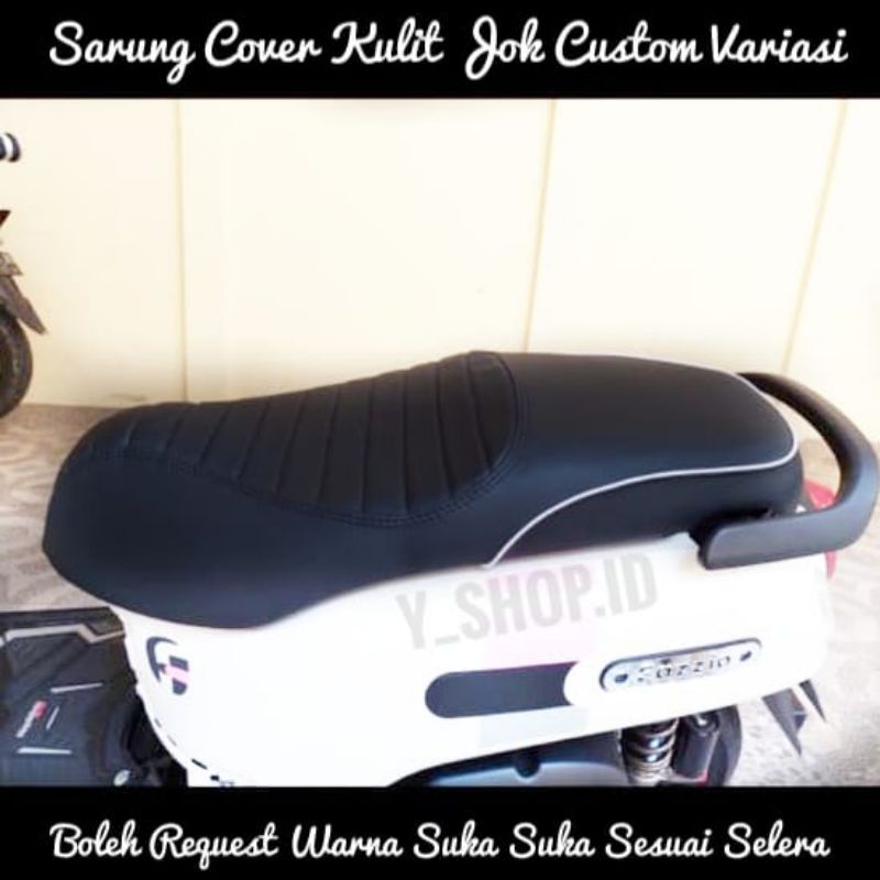 Jual Cover Kulit Jok Motor Fazzio Custom Caferacer Kulit MBtech Press ...