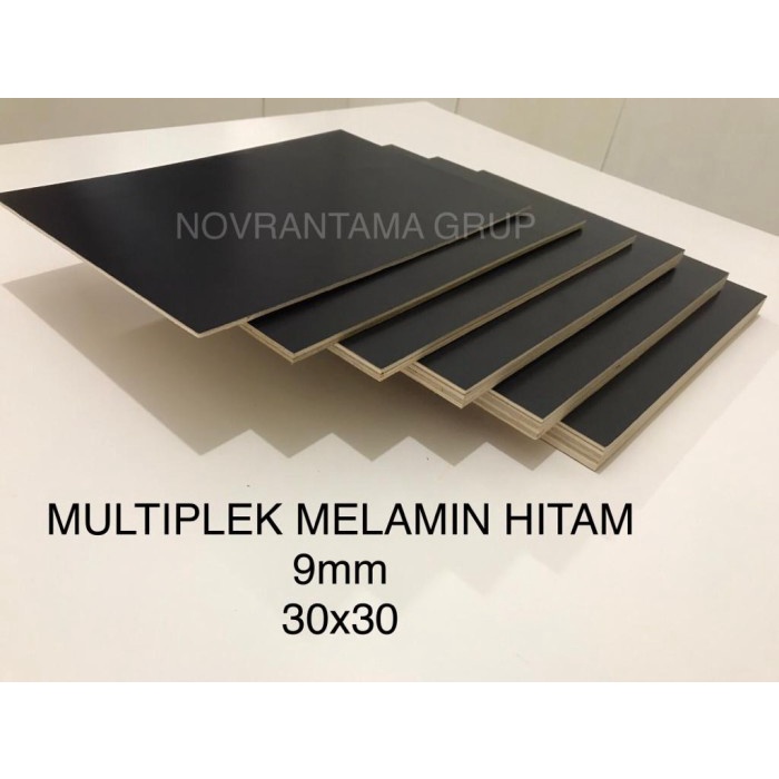 Jual Multiplek / Triplek melamin hitam doff 9mm 30x30 cm melaminto ...